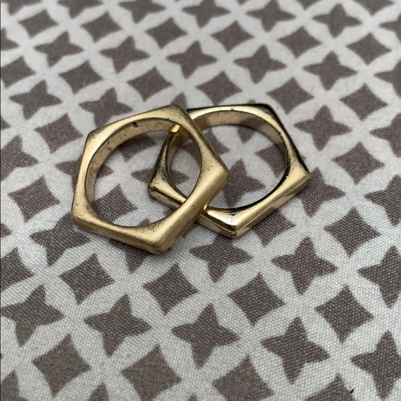 Jewelry | Gold Hexagonal Rings | Poshmark